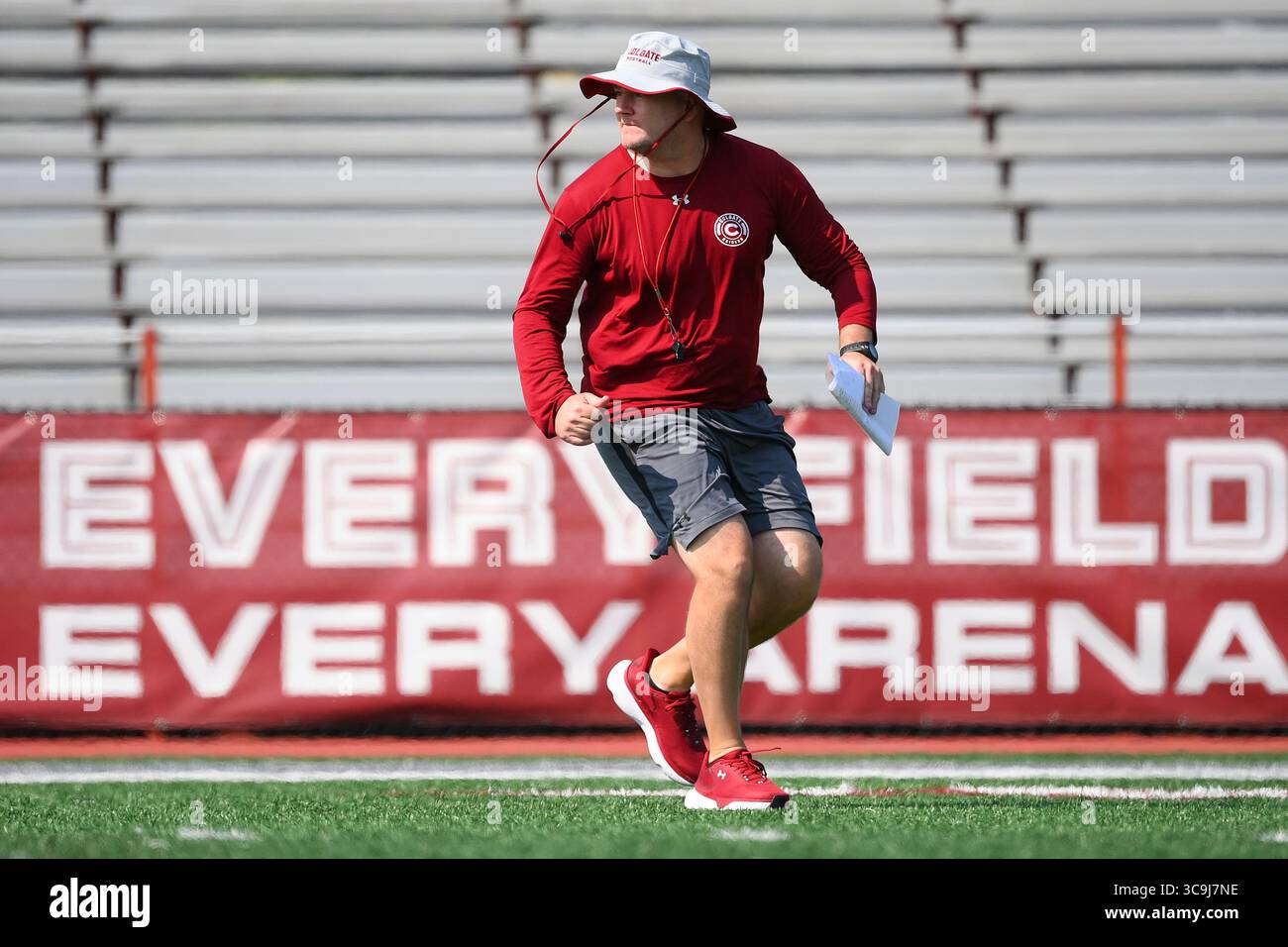 August 02, 2025: Colgate Raiders head coach Curt Fitzpatrick coaches at ...