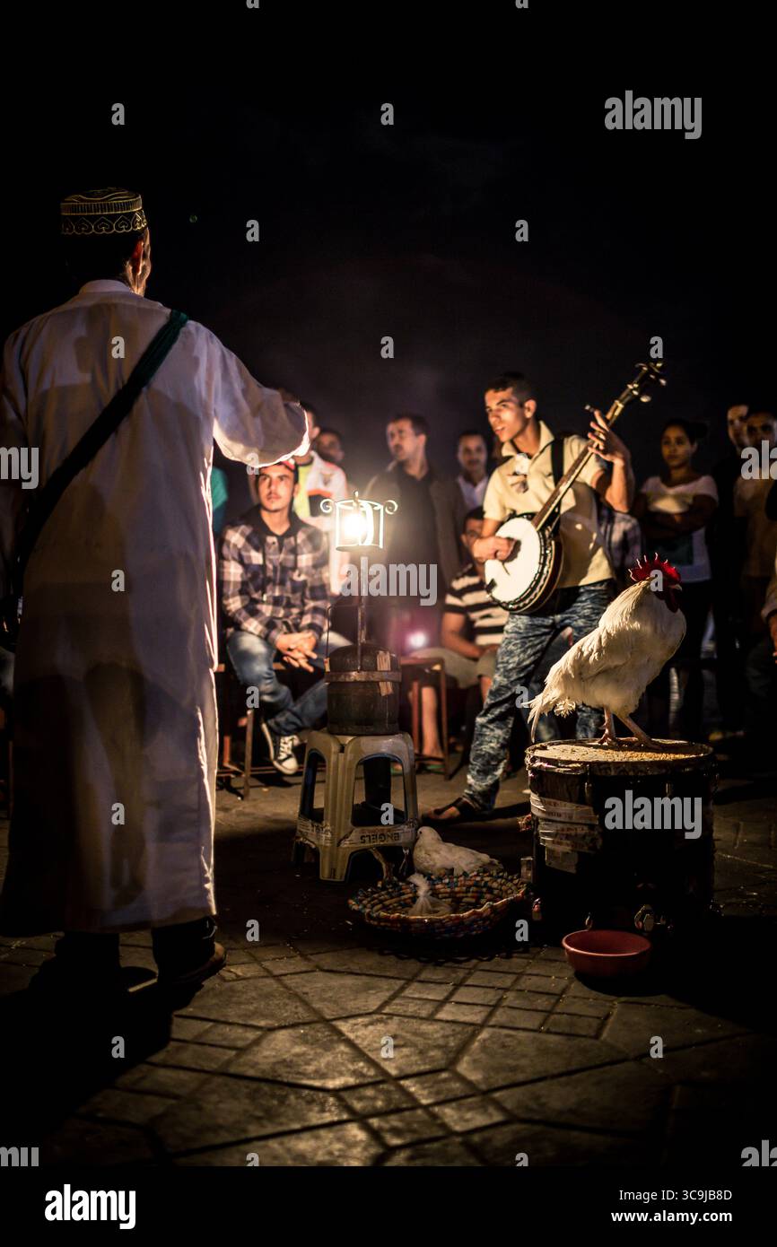 Traditional cultural Gnawa music scenes from around the Souk markets of ...
