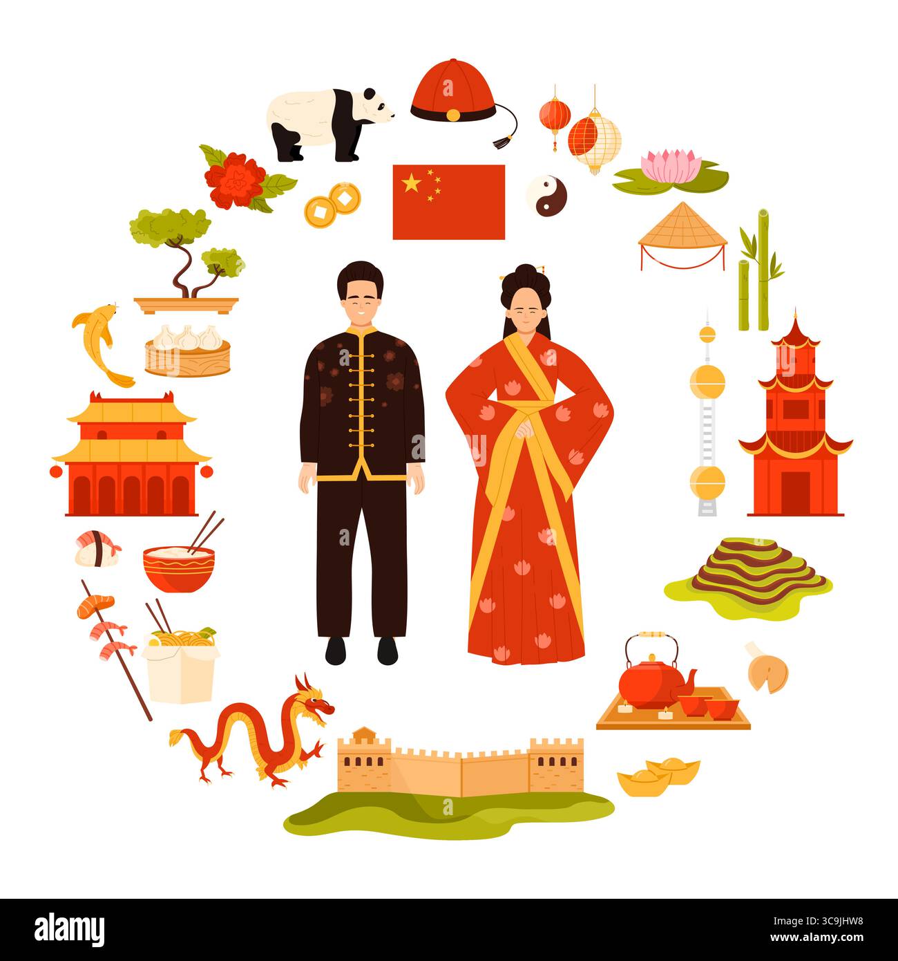 Chinese culture and ancient temples, architecture landmarks of China ...
