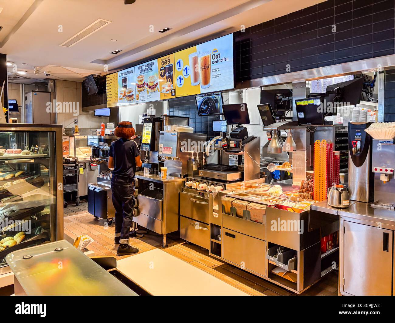 McDonald's fast food restaurant kitchen interior with a visible ...