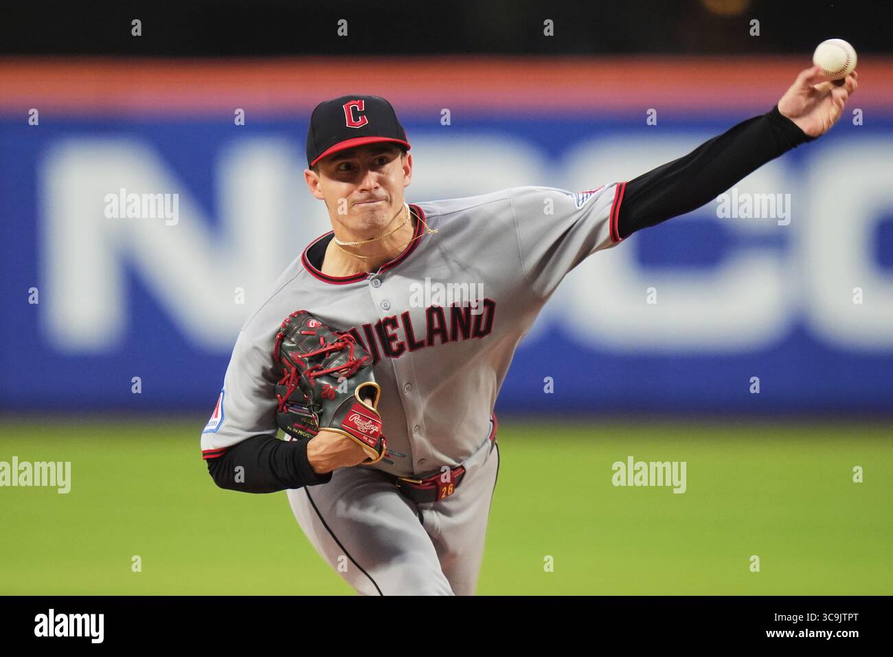 Cleveland Guardians' Logan Allen pitches during the second inning of a ...