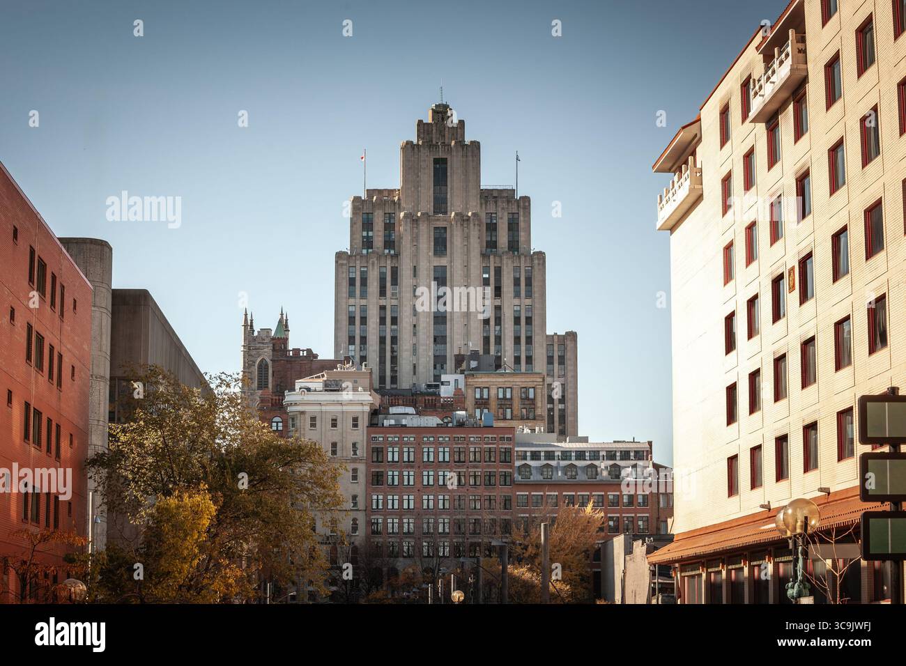Bottom-up view of the Aldred Building, also called La Prevoyance rising ...