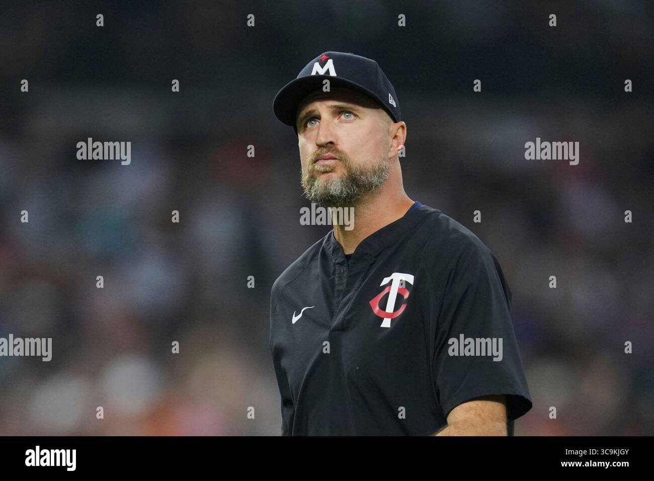 Minnesota Twins manager Rocco Baldelli watches against the Detroit ...