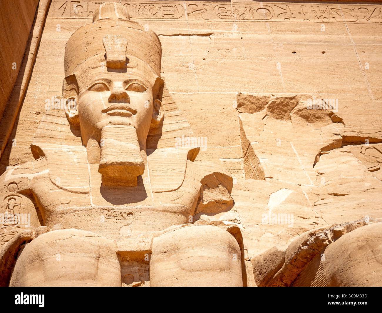 Relief carving on the Great Temple of Ramses II at Abu Simbel Stock ...