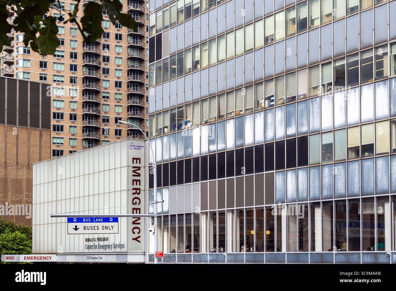 Emergency room sign at NYU Langone Hospital in New York City, New York University Medical Center ...