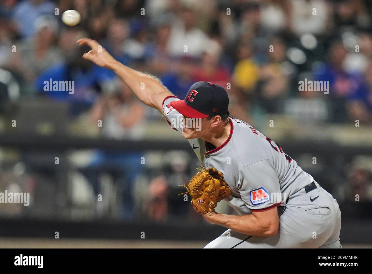 Cleveland Guardians' Cade Smith pitches during the ninth inning of a ...