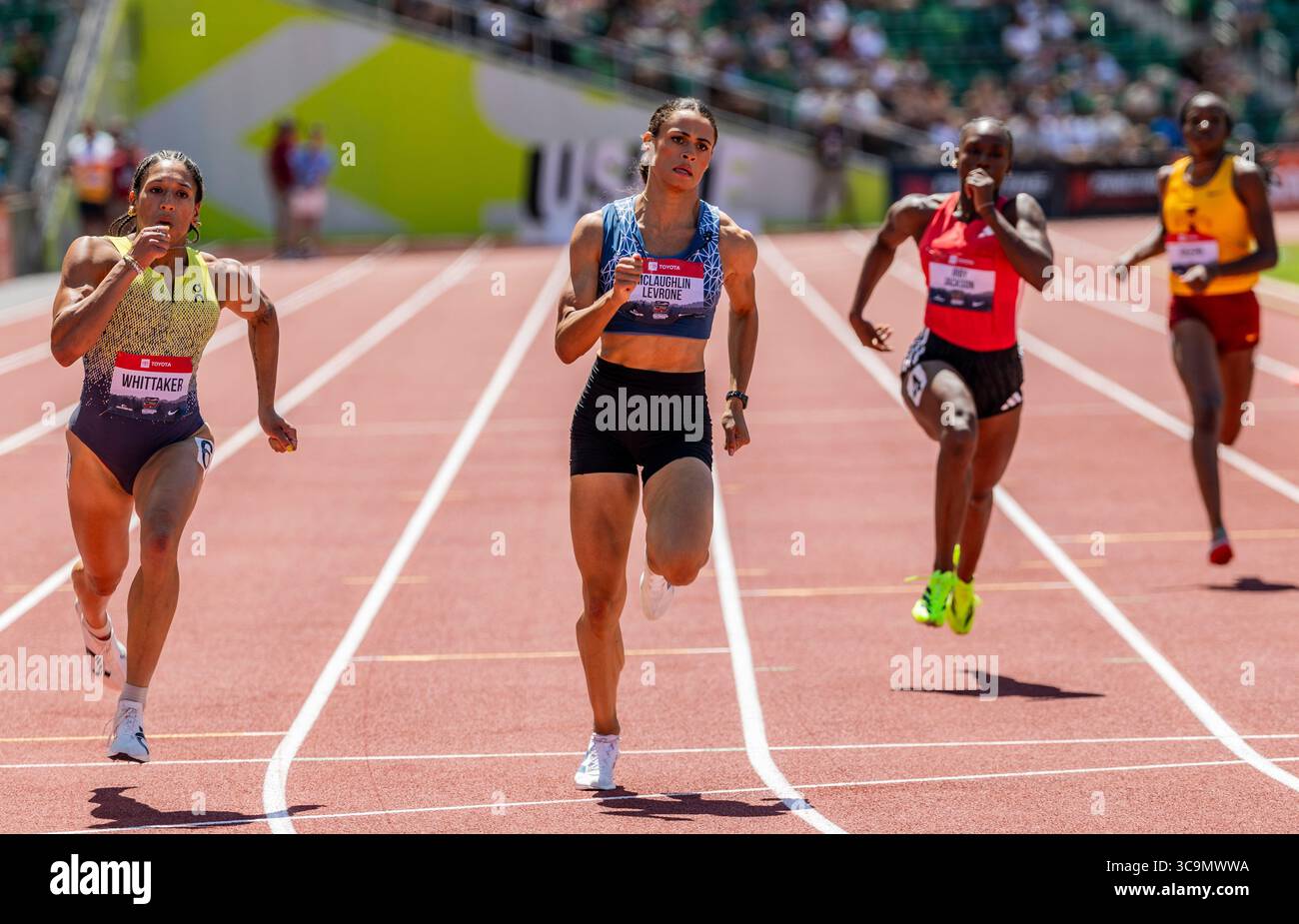 August 02 2025 Eugene, OR U.S.A. Womens 400 meter athlete Sydney ...