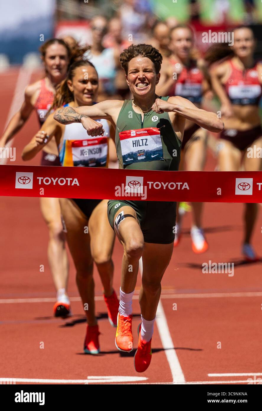August 02 2025 Eugene, OR U.S.A. Womens 1500 meter athlete Nikki Hiltz ...