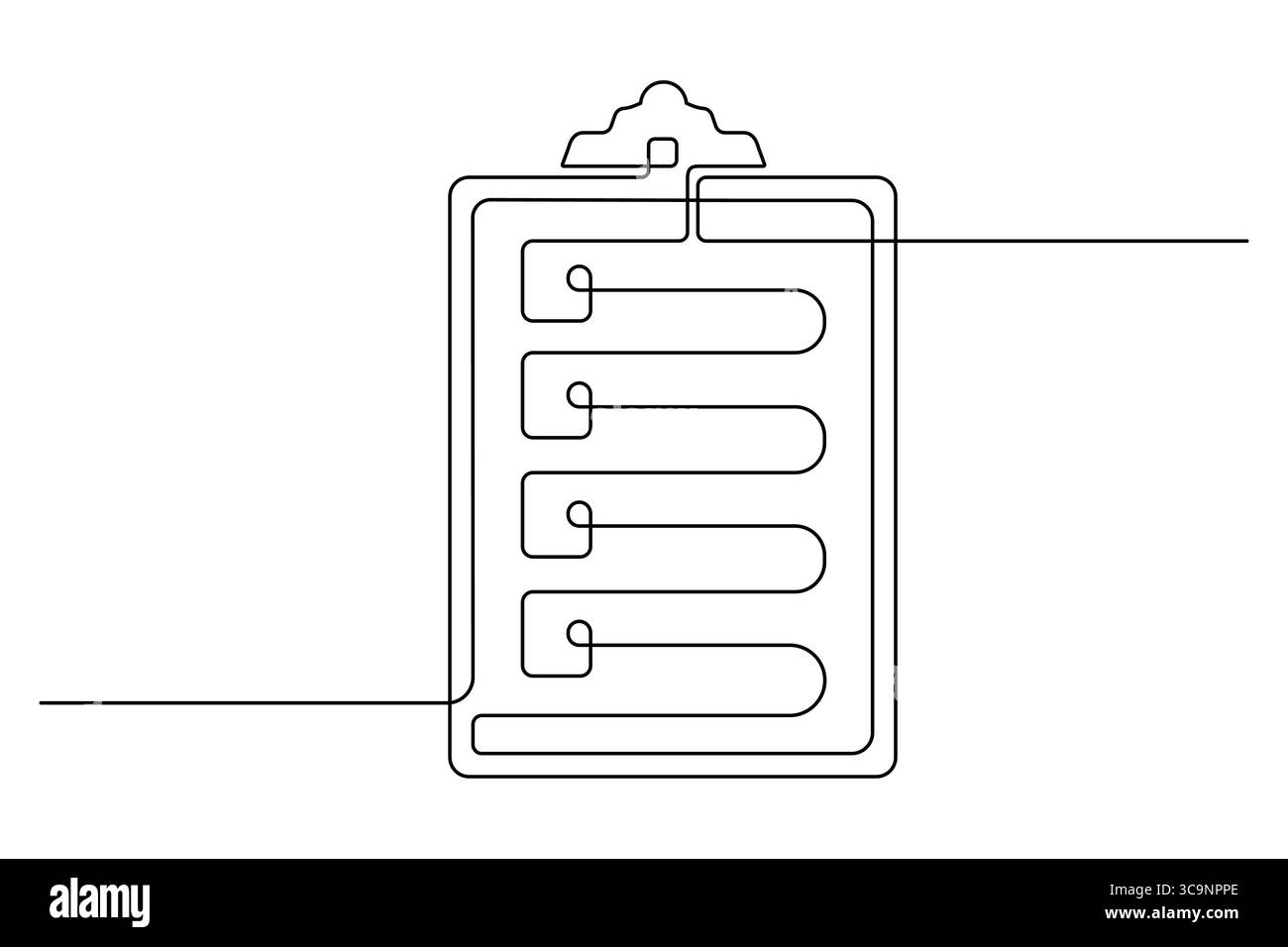 Clipboard with checklist Continuous single Line art Drawing Symbol of Productivity and Precision ...