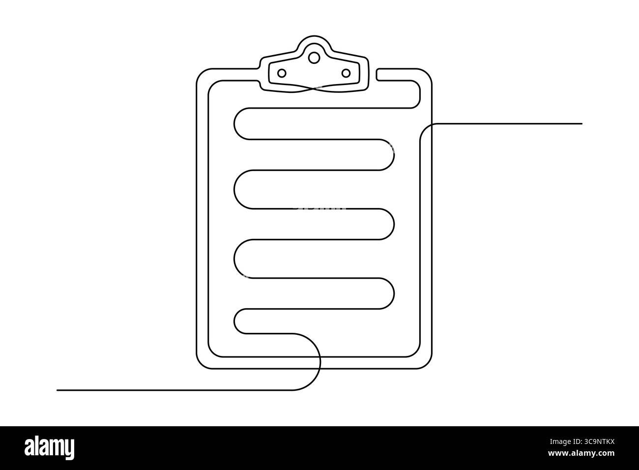 Clipboard with checklist Continuous single Line art Drawing Symbol of ...