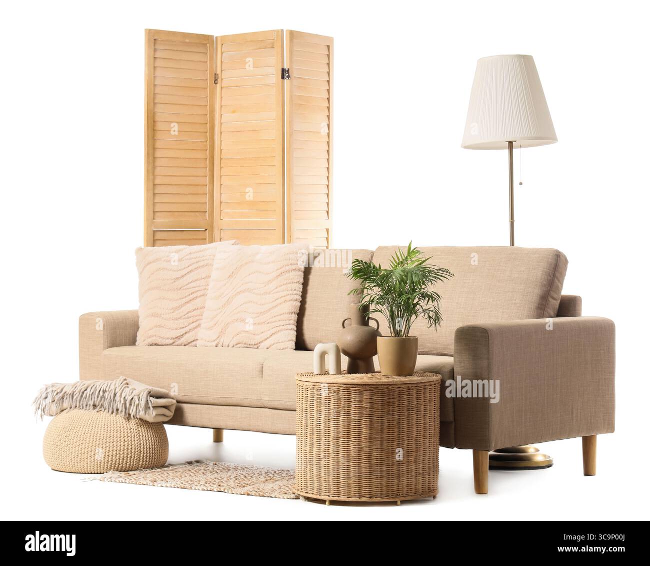 Cozy sofa pouf floor Cut Out Stock Images & Pictures - Alamy