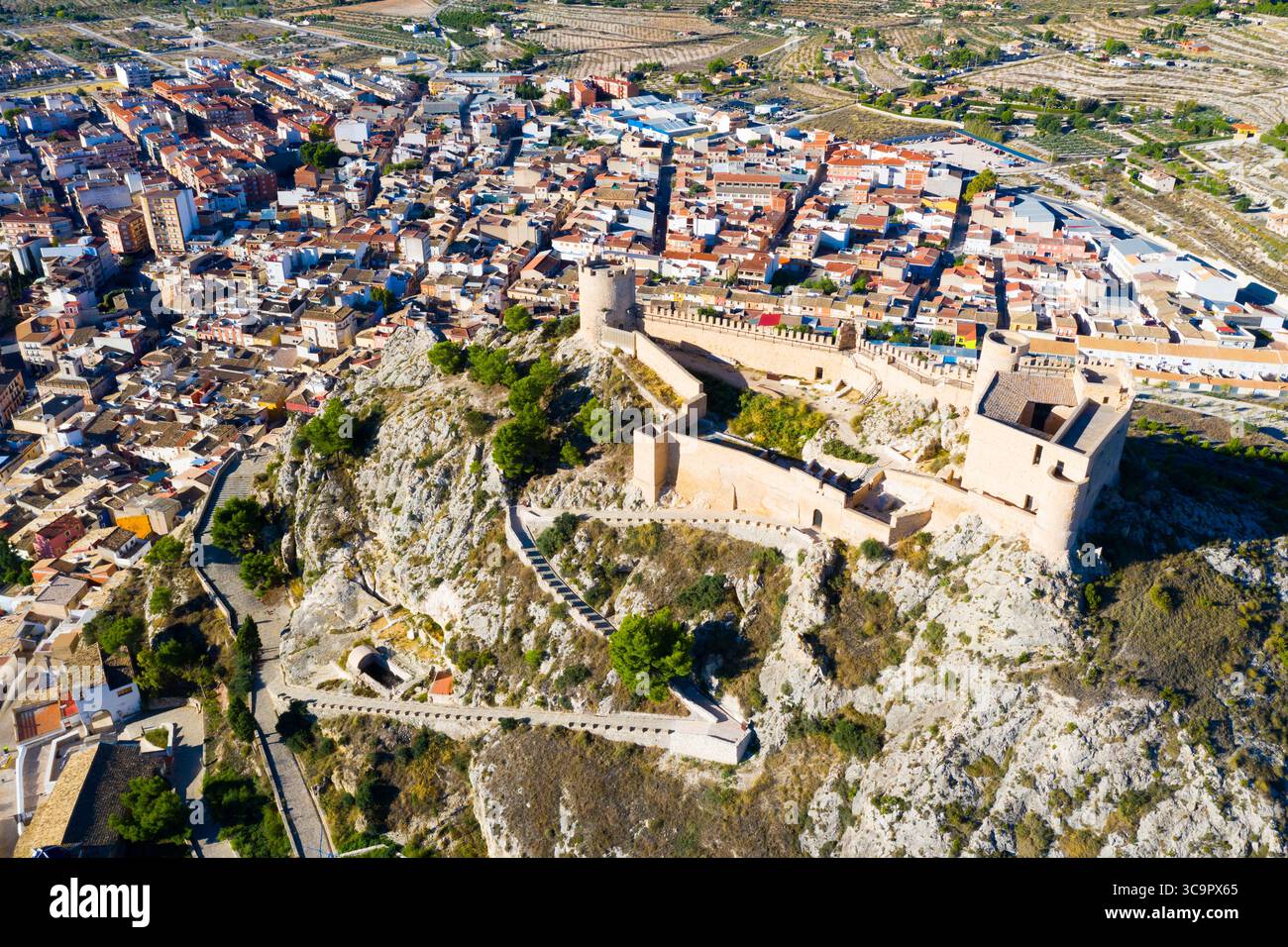 View of Castalla cityscape and ancient castle Stock Photo - Alamy