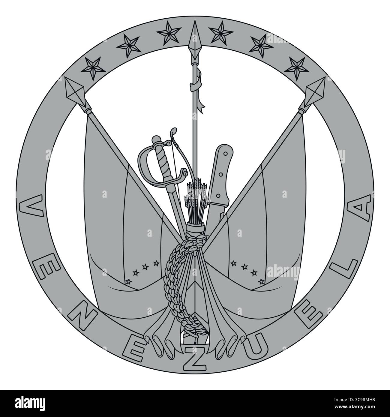 National symbol of Venezuelan, Logo with Flag of Venezuela and arms of ...