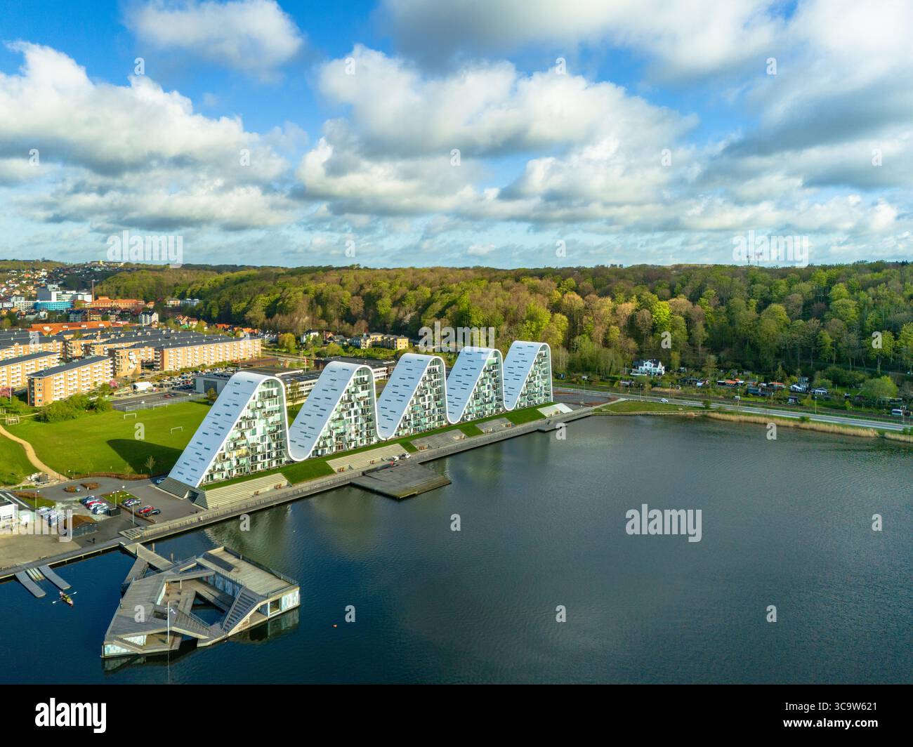 Aerial view shaped building under hi-res stock photography and images ...