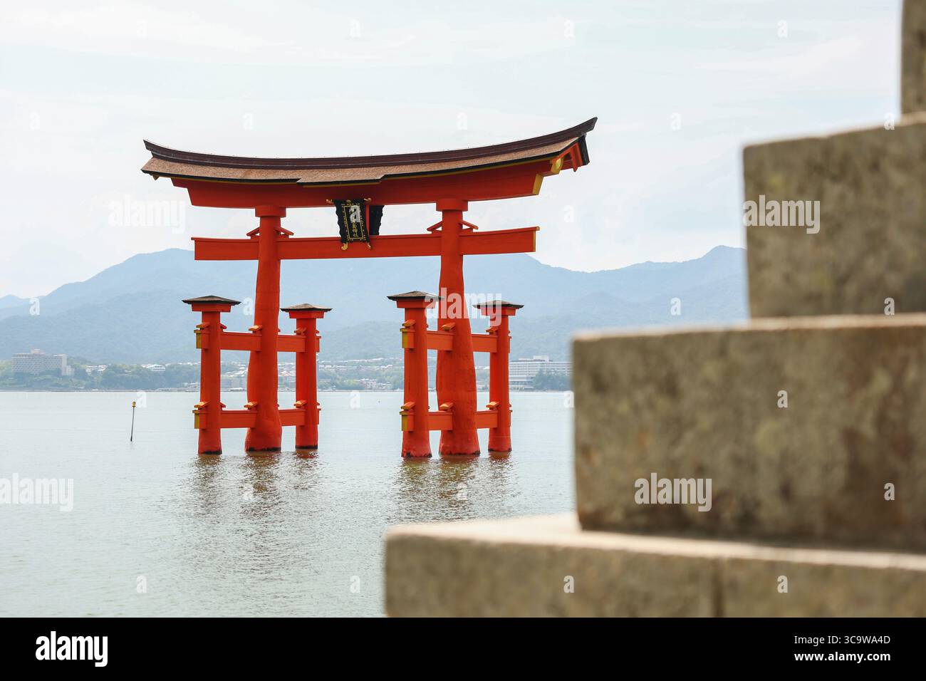 Itsukushima Shrine Floating Torii Gate at High Tide on Miyajima Island ...