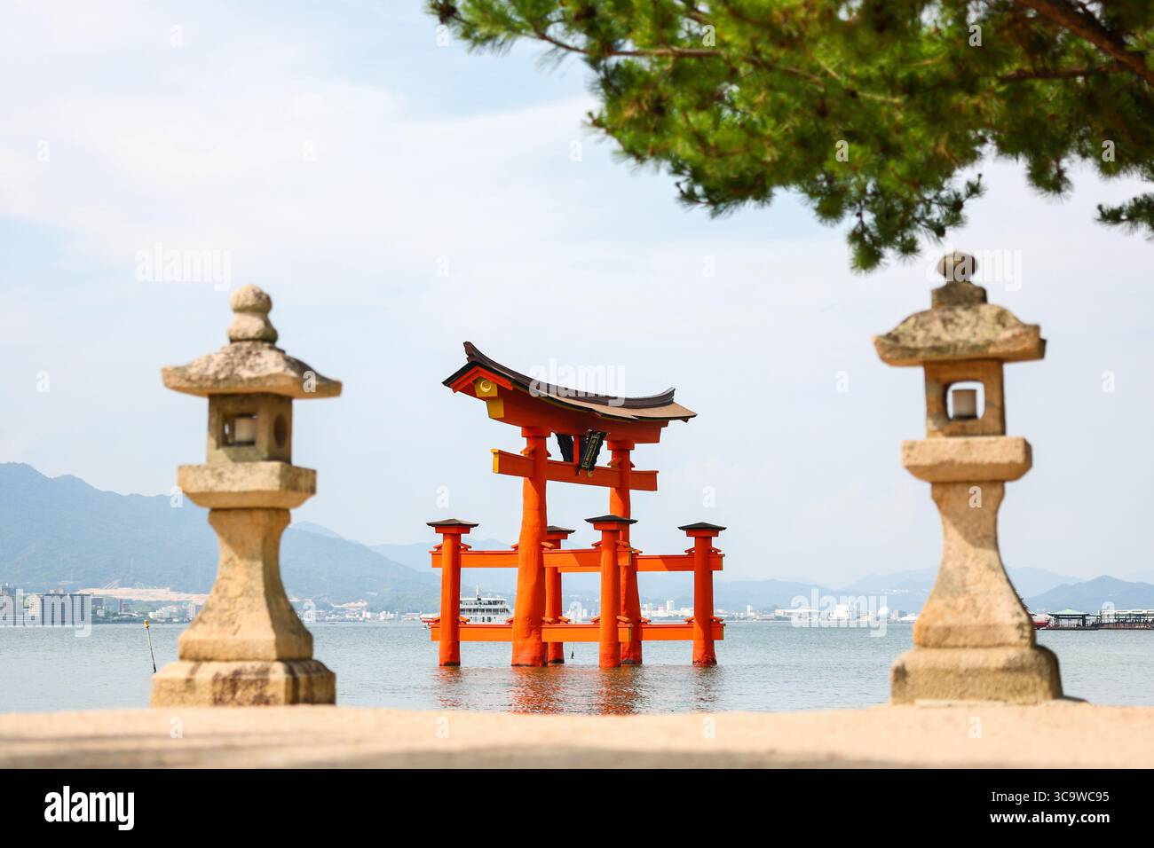 Itsukushima Shrine Floating Torii Gate at High Tide on Miyajima Island ...