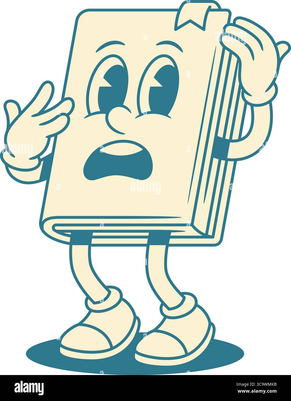 Comic scared childish book cartoon character horror vector illustration ...
