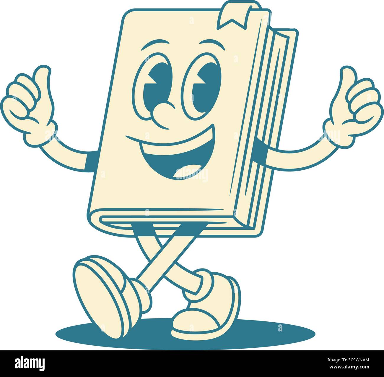 Comic childish book cartoon character showing thumbs up vector ...