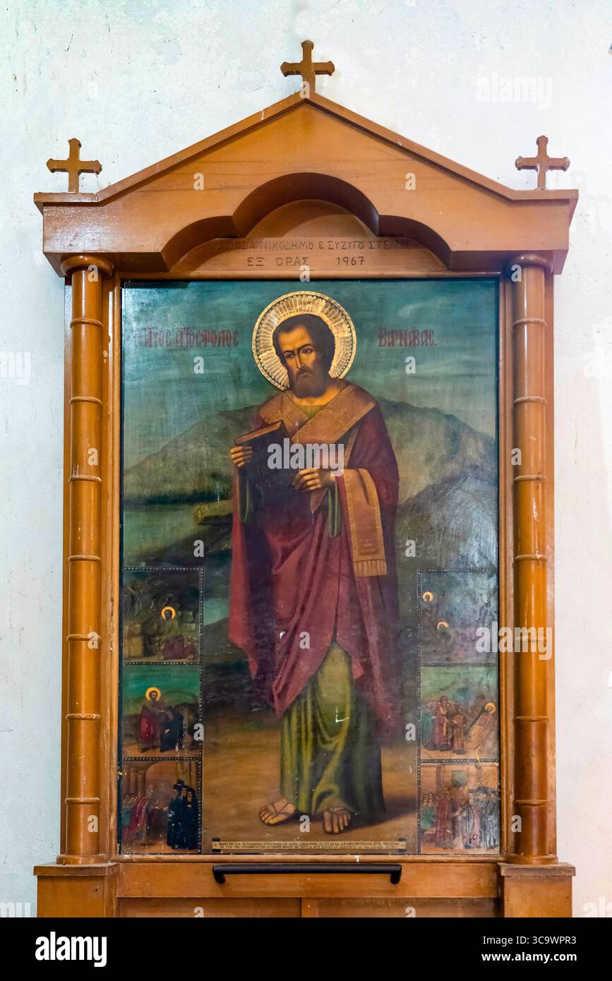 North Cyprus - July 13, 2025: Icon of Saint Barnabas Stock Photo - Alamy