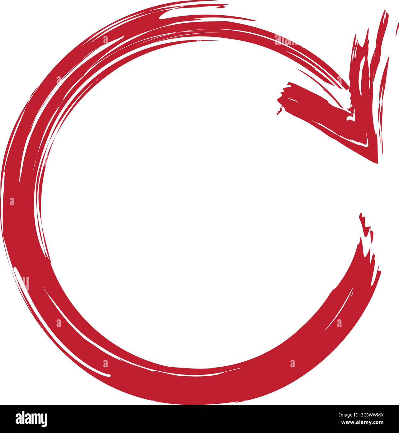 simple red round arrow brush stroke isolated vector illustration Stock ...