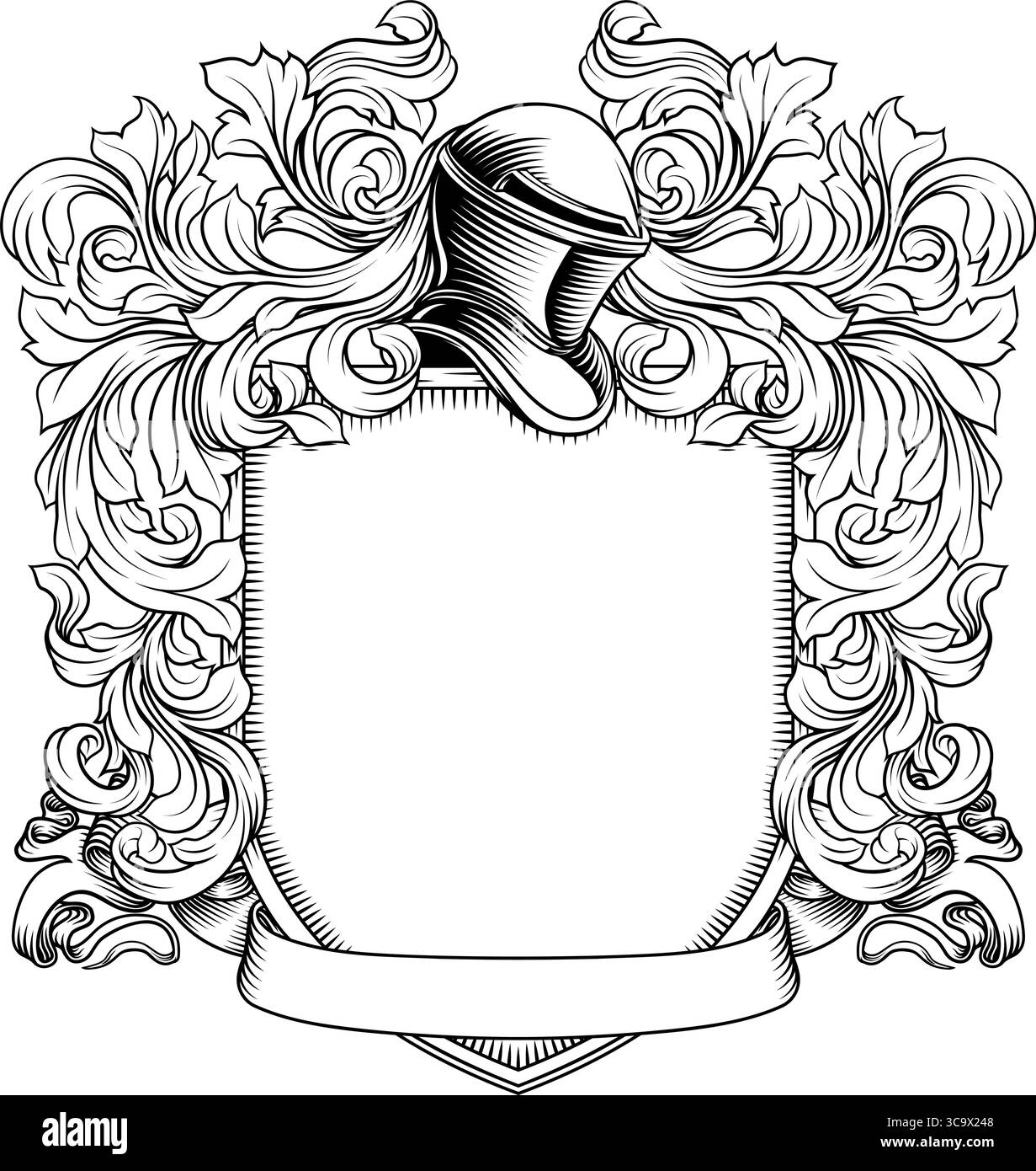 Coat of Arms Crest Knight Medieval Shield Heraldic Stock Vector Image ...