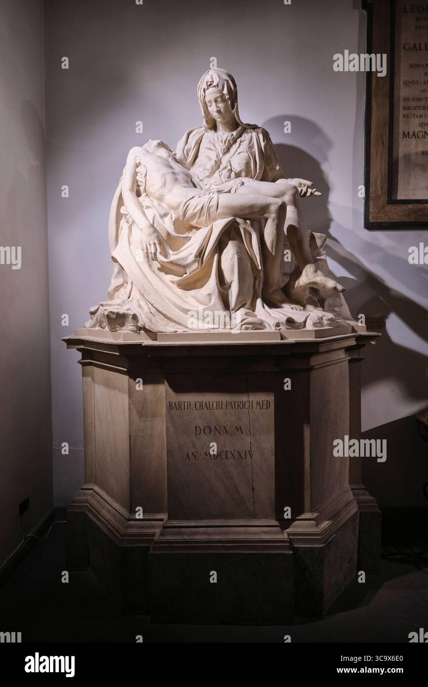 A reproduction statue of the Pieta by Michaelangelo. At the art museum ...