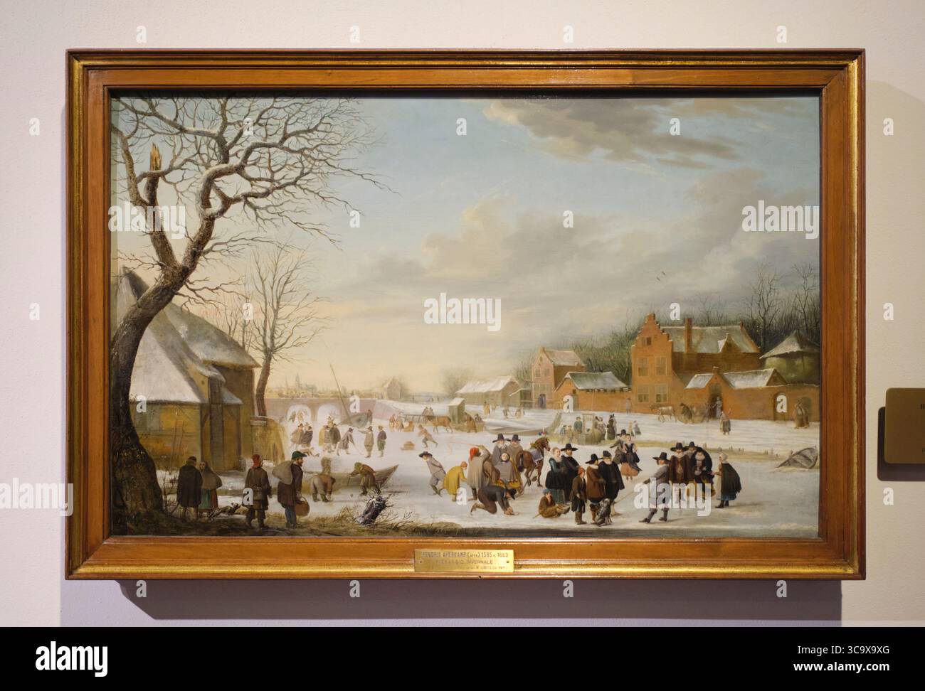 Winter Landscape by Hendrick Ambrosiana. Snowy village. At the art ...