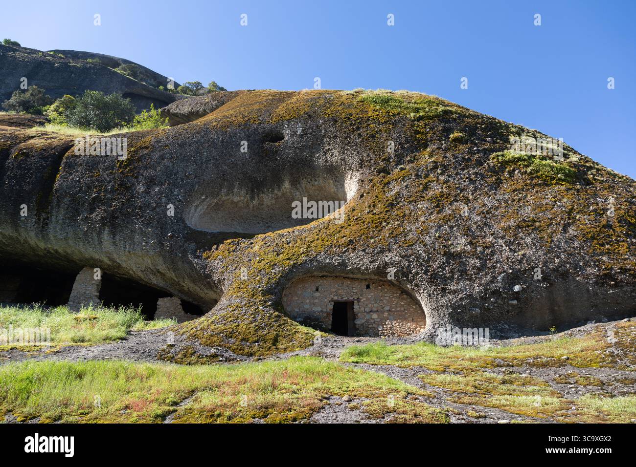 The cave in the Meteora mountains Stock Photo - Alamy