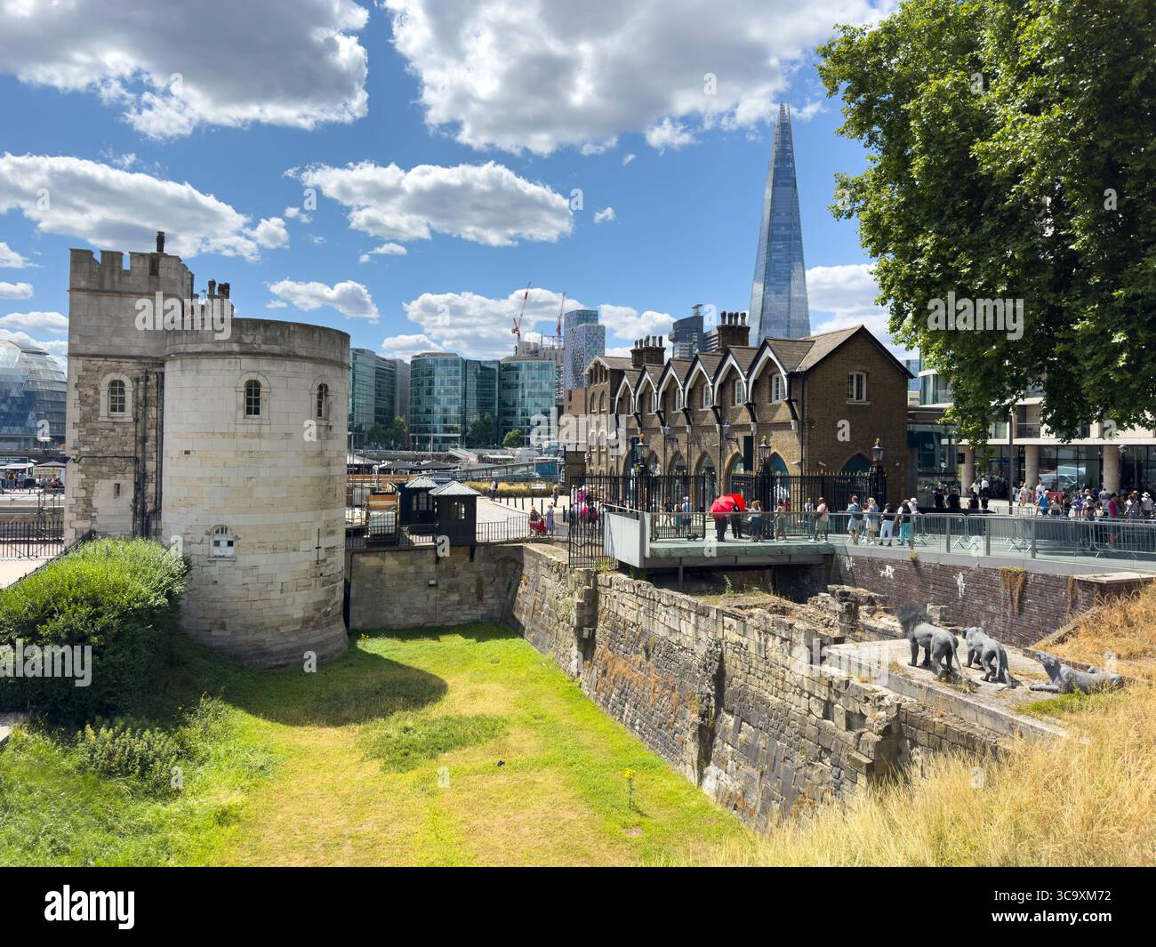 tower of london Gothic architecture in England Uk with the shard in the ...