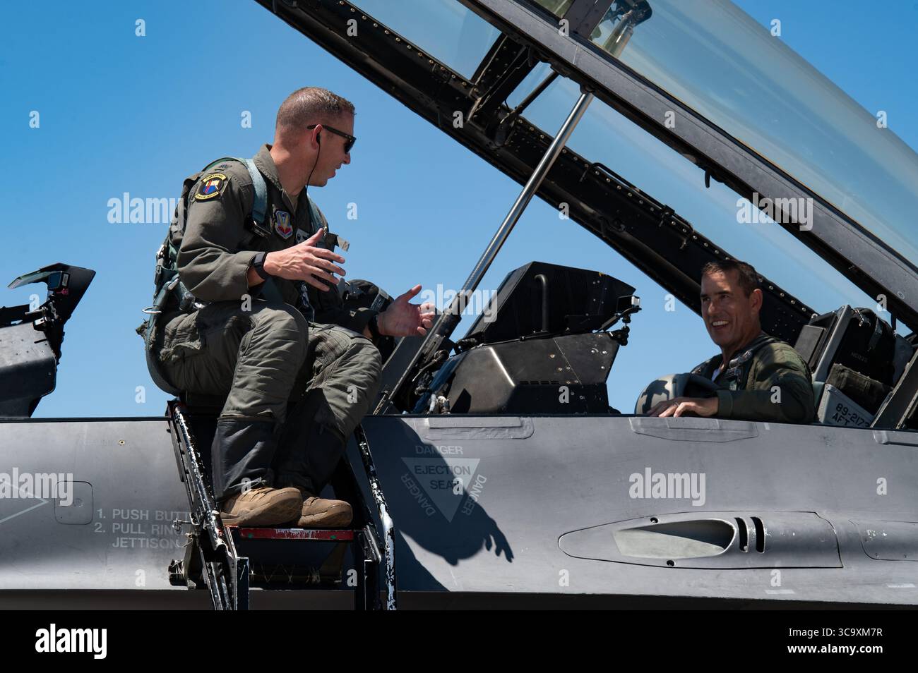 U.S. Air Force Lt. Col. Anthony Norman, left, 16th Weapons Squadron ...