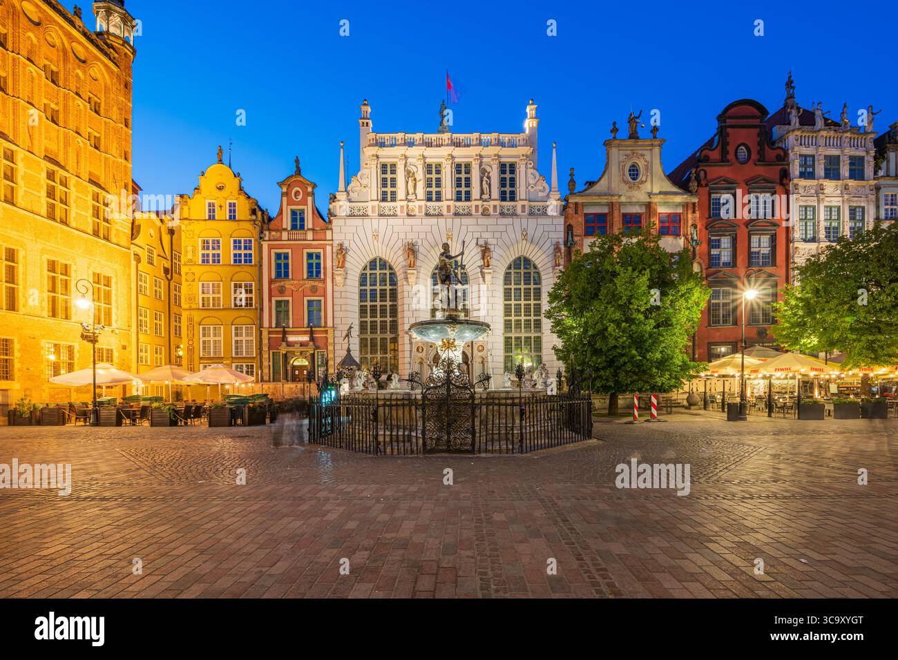 Gdansk, Poland - May 20, 2025: Neptune Fountain in the heart of city ...