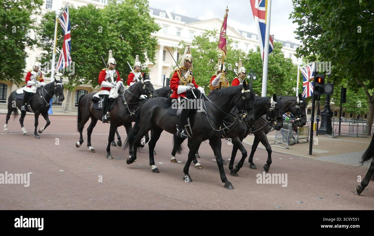 London, England, United Kingdom 4th June 2025 Horses marching on the ...
