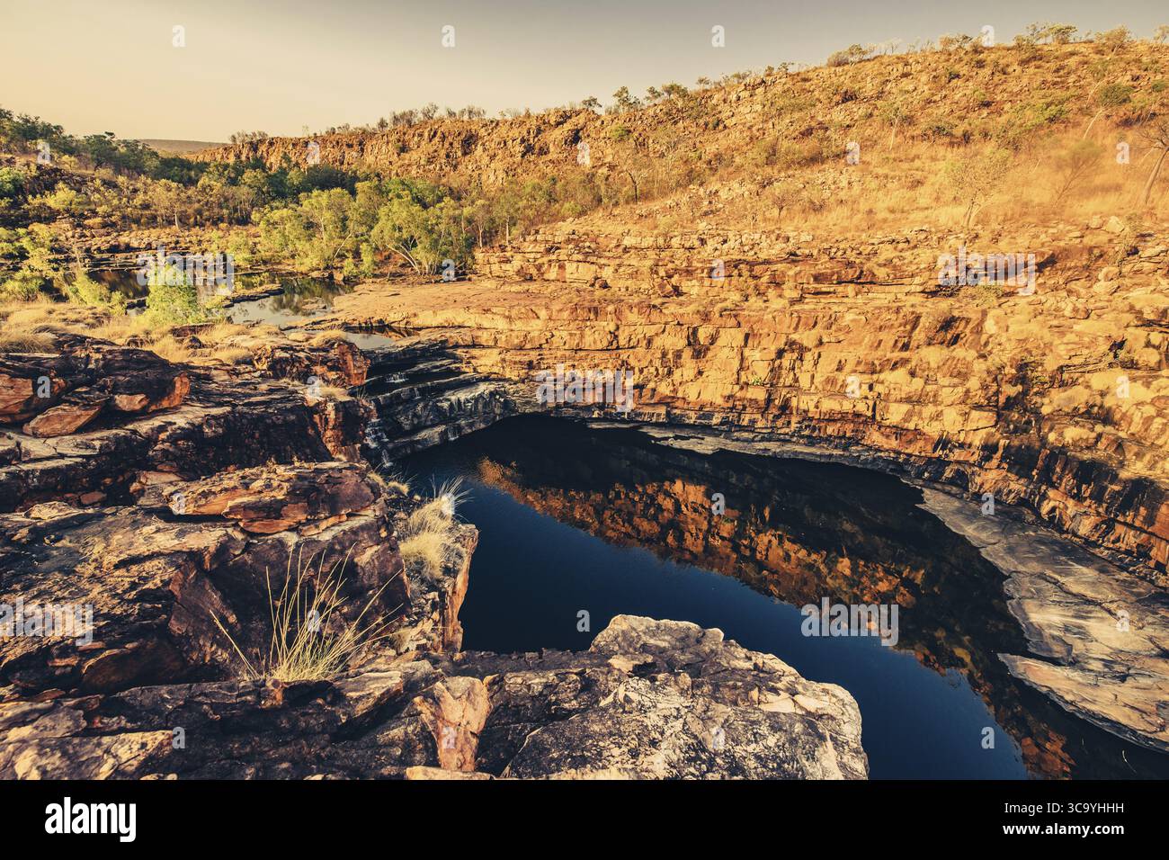 Bell Gorge waterfall, a body of water in north-west Australia in the ...