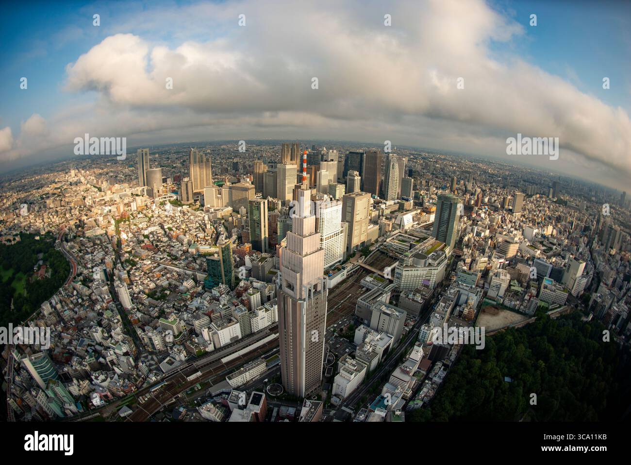 Panoramic view of Shinjuko Tokyo, taken from a helicopter Stock Photo ...