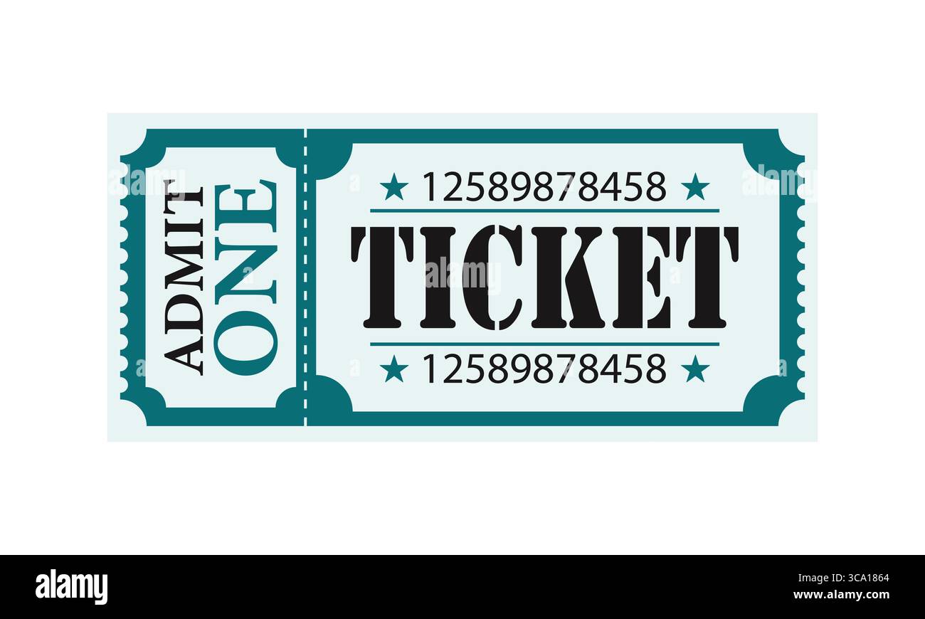 Vintage Admit One Ticket Stub Clipart – Retro Event Pass Illustration ...
