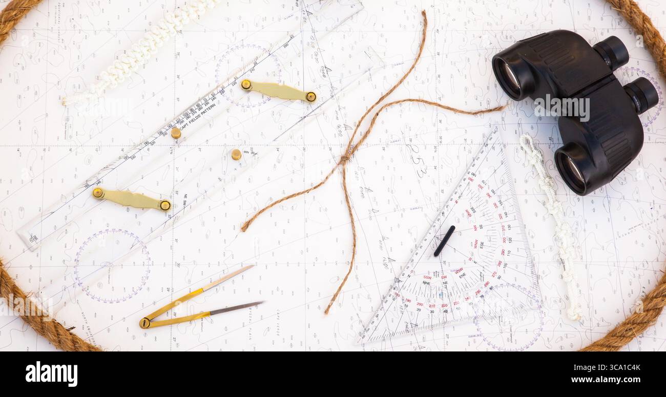 Navigation tools are on the navigation map. Plotter, divider, ruler ...