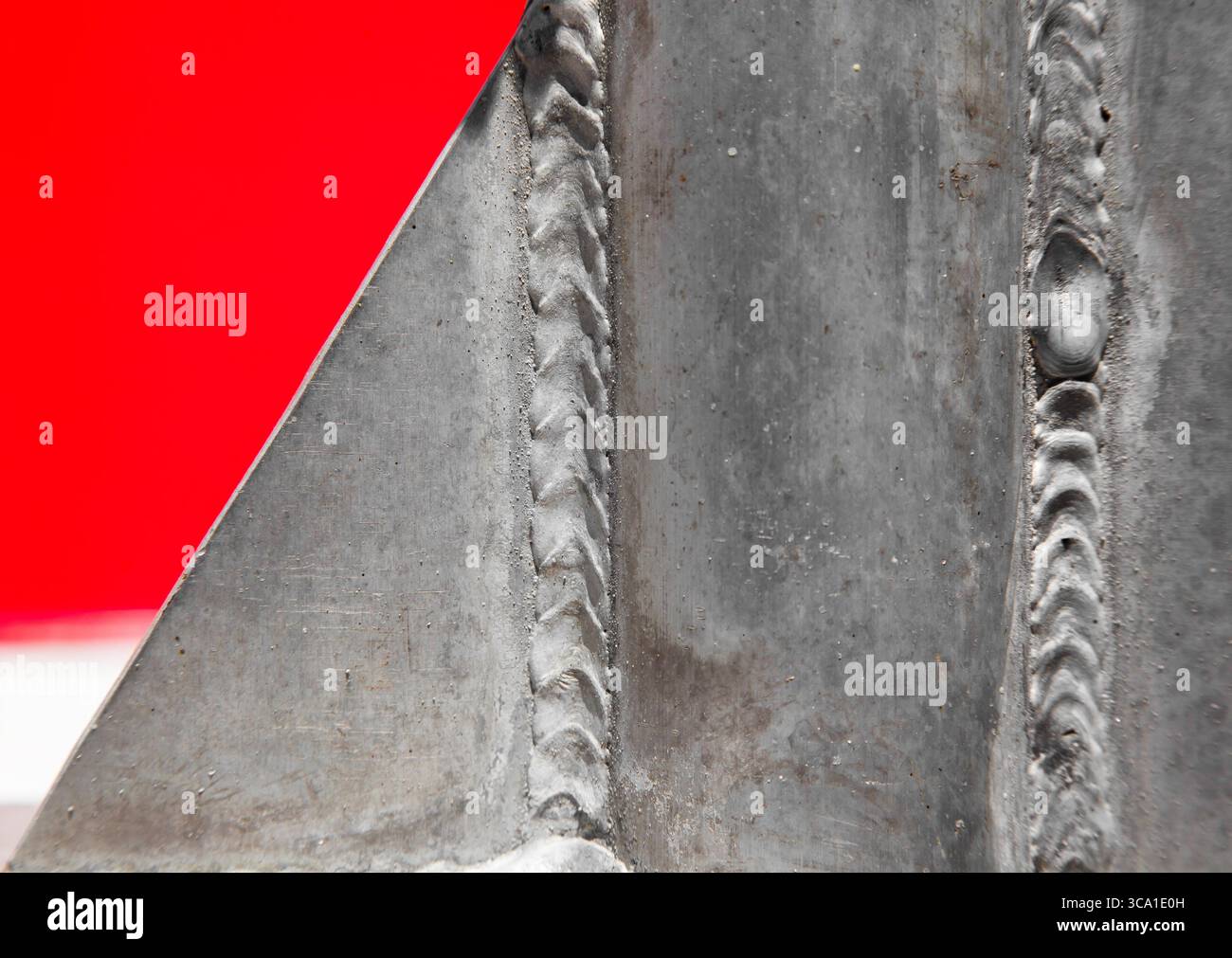 Welding seams of aluminum. Aluminum welding Stock Photo - Alamy