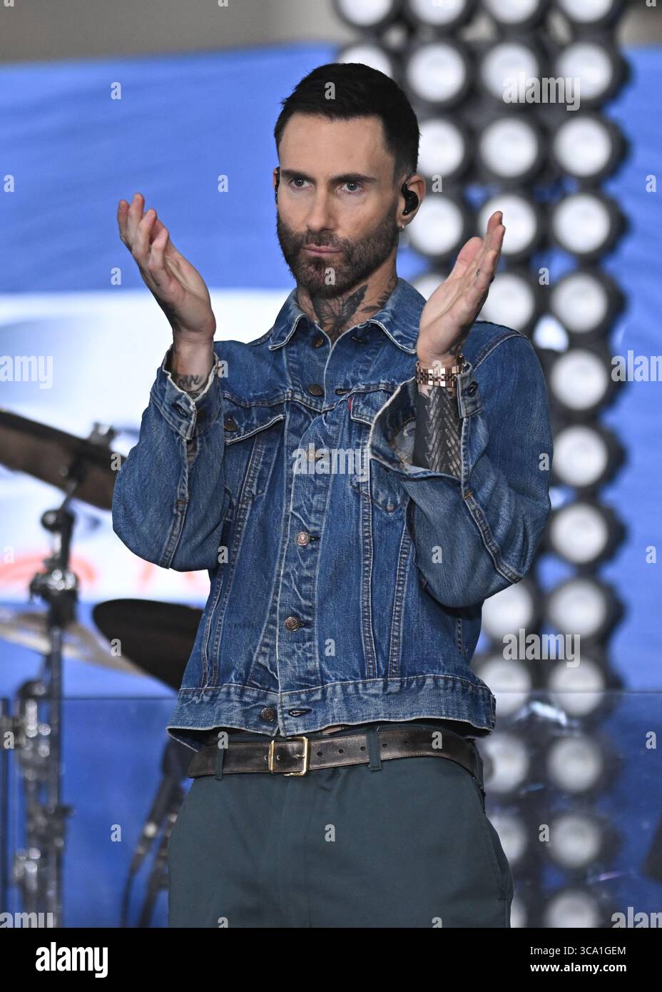 Adam Levine of Maroon 5 performs on 'Today' at Rockefeller Plaza on ...