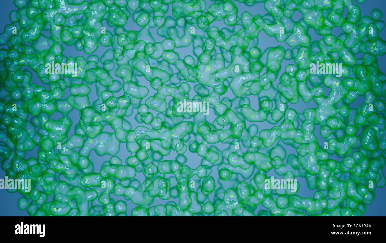 Cluster Of Bubble Virus Spheres, 3D illustration of virus-inspired ...