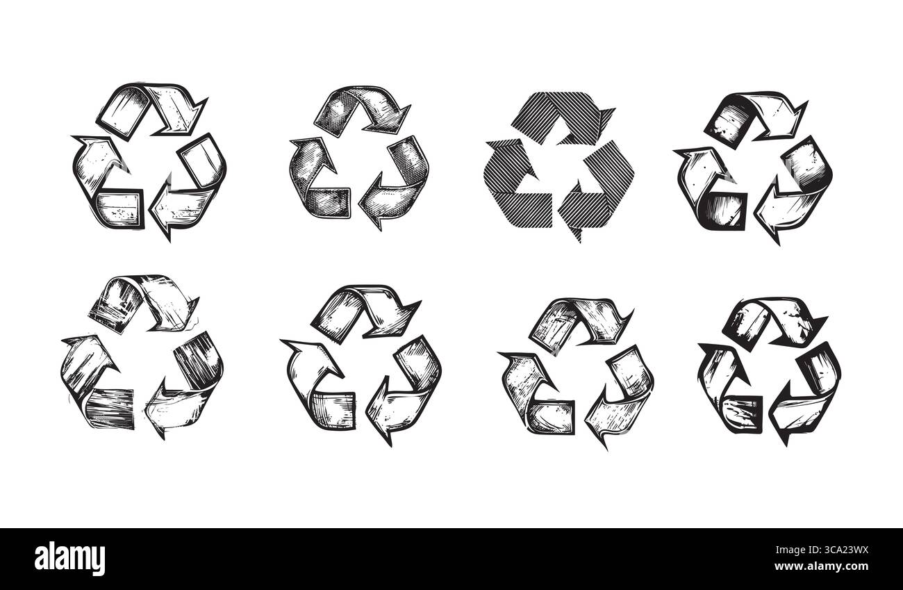 Doodle Recycle Symbol, excellent vector illustration Stock Vector Image ...