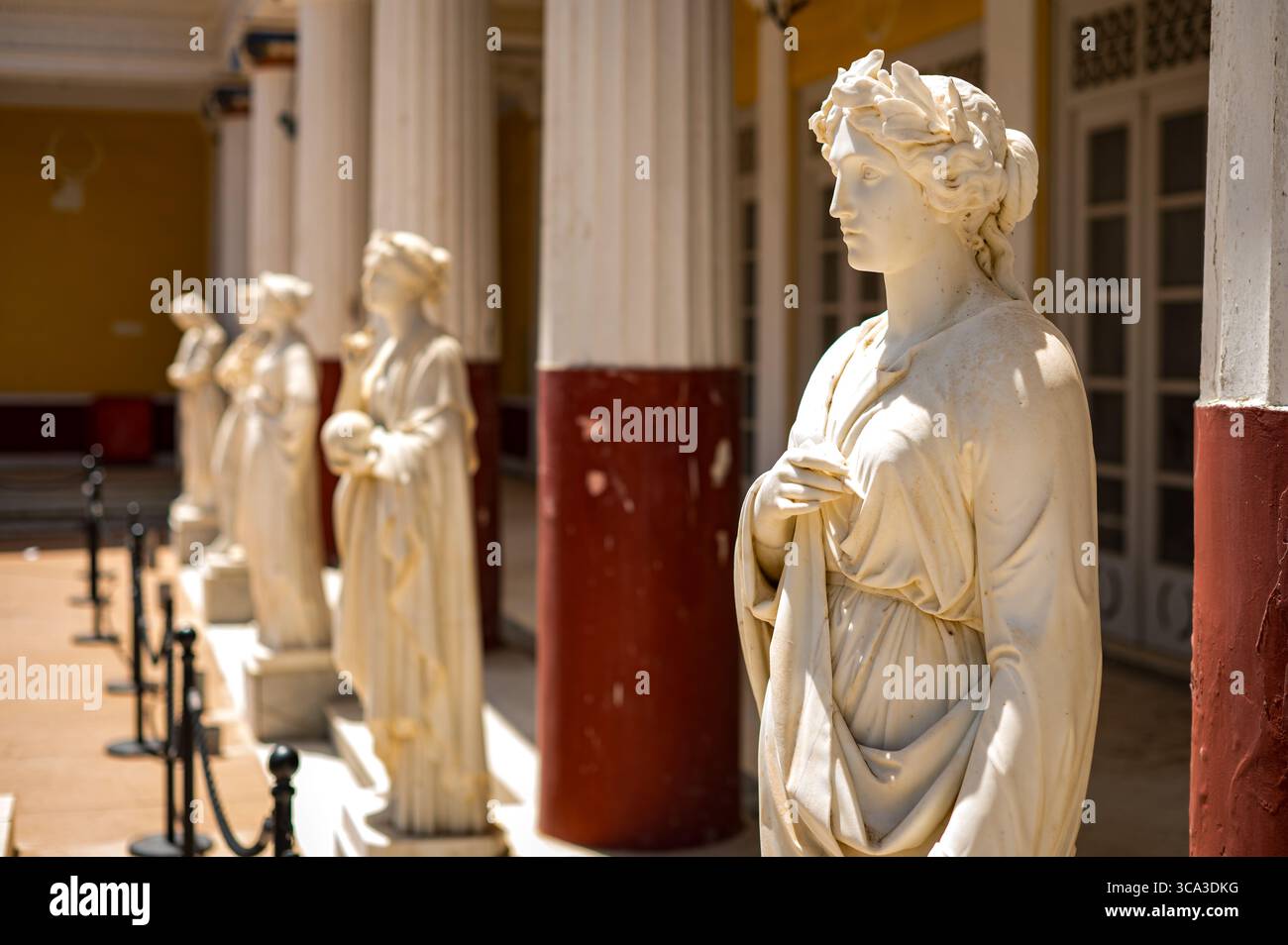 Statues of the Nine Muses at the Achilleion Palace in Corfu, Greece ...