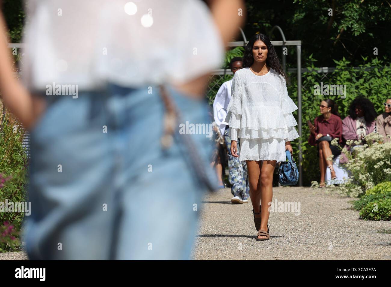 Copenhagen, Denmark. August 6, 2025. Models on the outdoor catwalk at ...