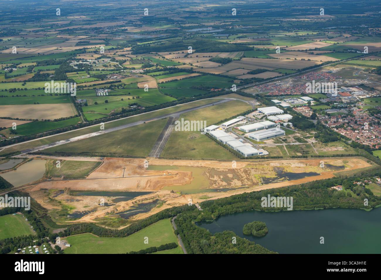 The disused runways of the former RAF Swinderby airfield taken from ...