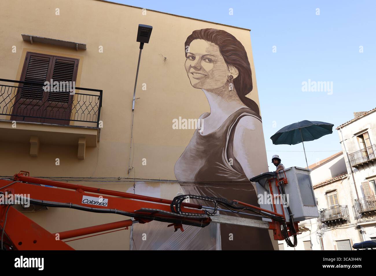 in the photo a mural dedicated to the great Claudia Cardinale in the ...