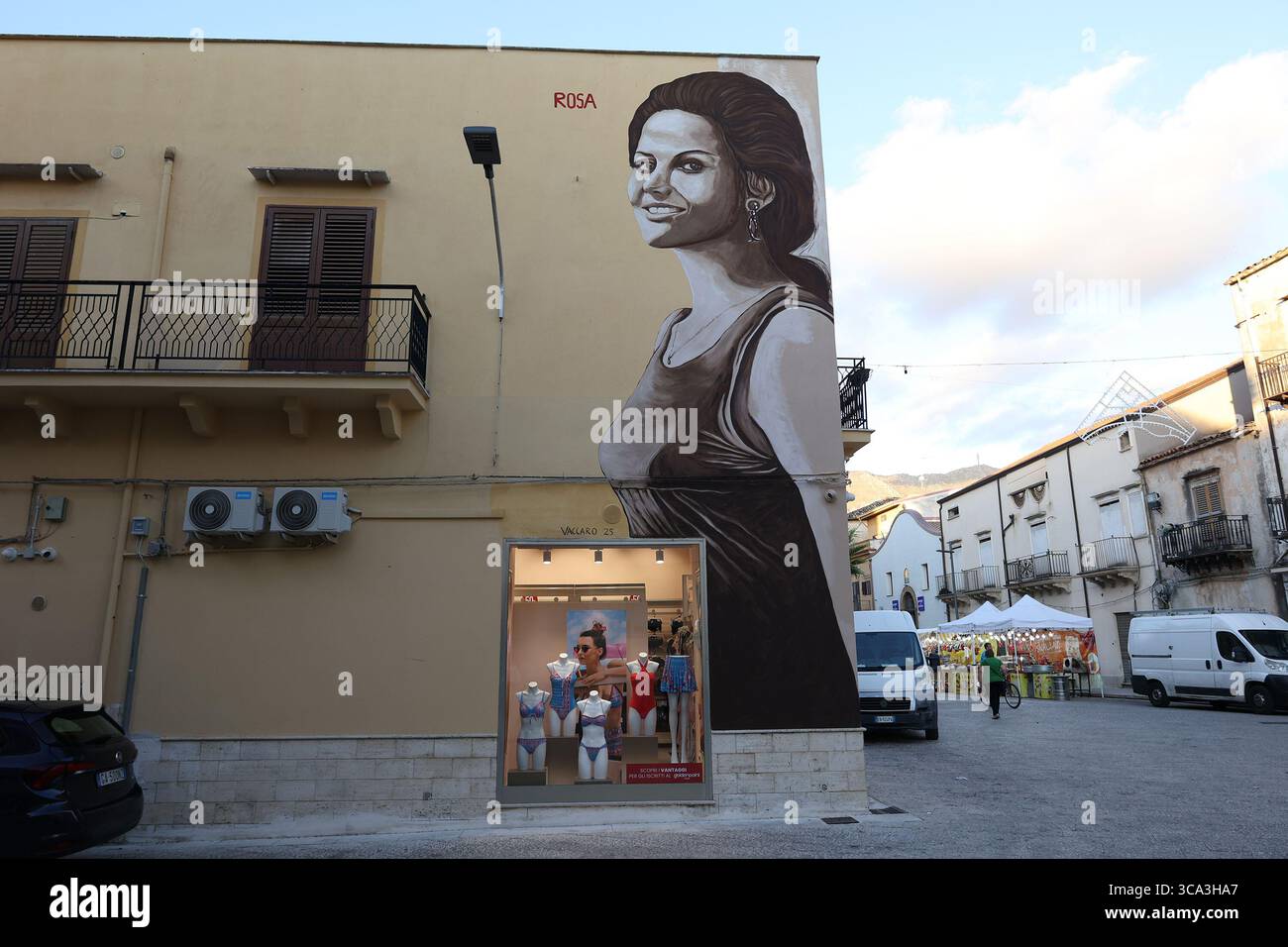 in the photo a mural dedicated to the great Claudia Cardinale in the ...