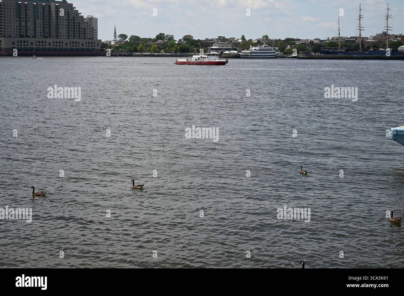 Philly FD fire boat in the Delaware river Stock Photo - Alamy