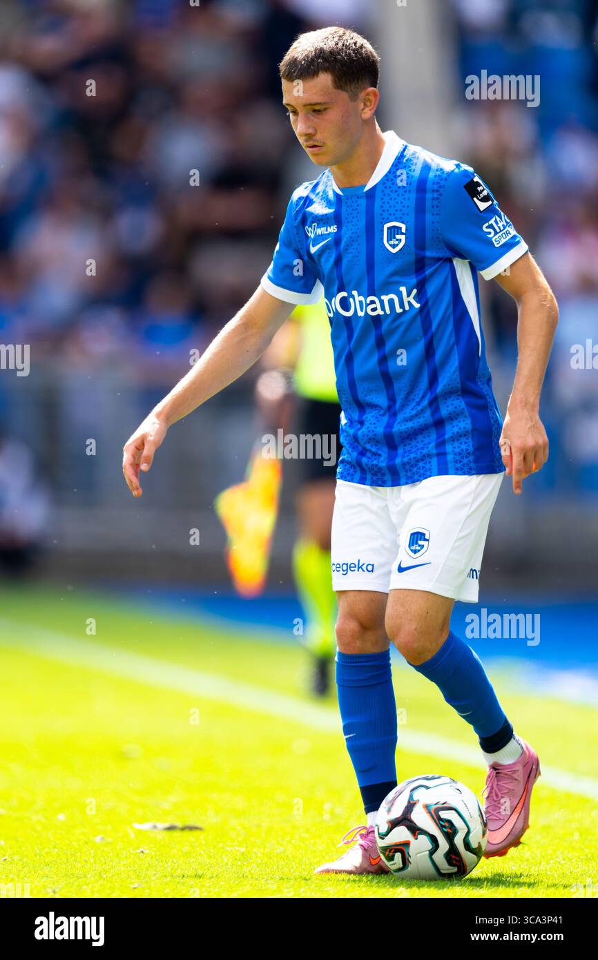 GENK, BELGIUM - AUGUST 3: Konstantinos Karetsas of KRC Genk in action ...