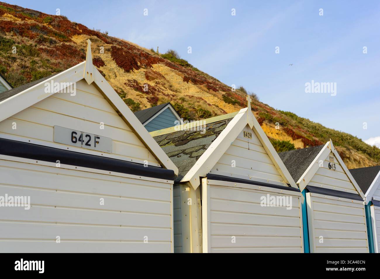 Beach huts on Boscombe seafront, Dorset, UK Stock Photo - Alamy