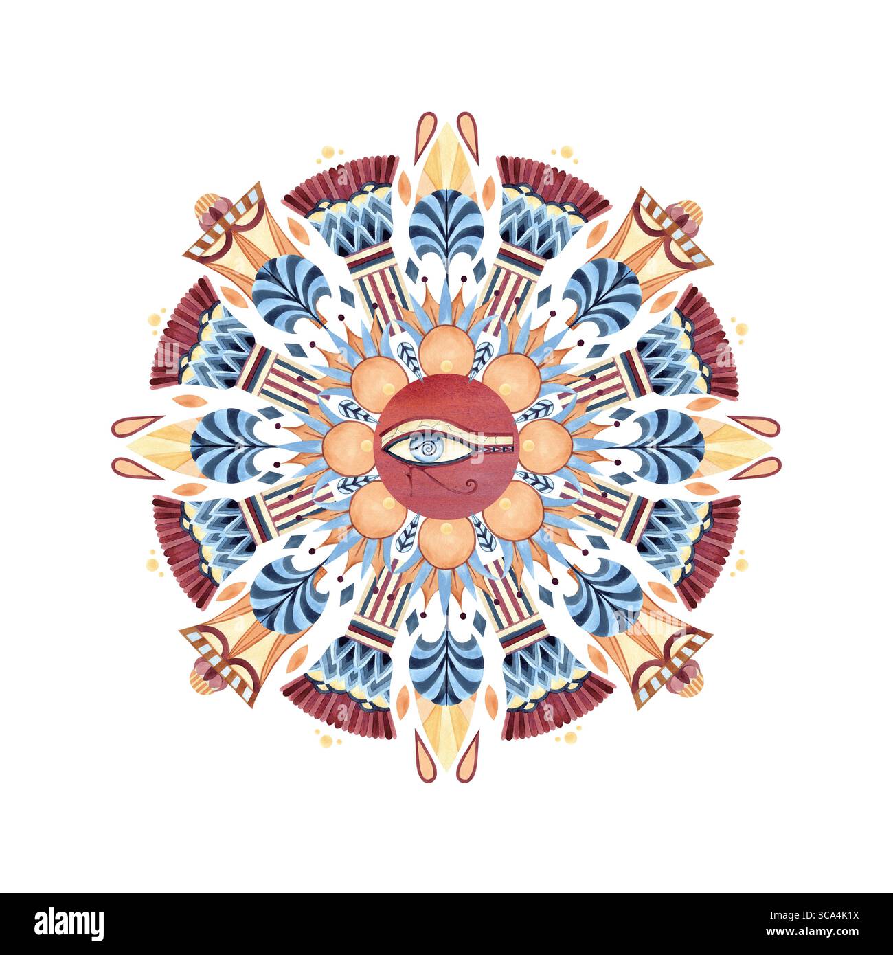 Eye of Horus arabesque style. Egyptian tribal pattern round circle ...