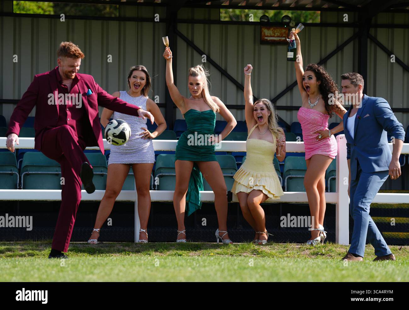 Performers from Footballers Wives: The Musical during a photicall at ...